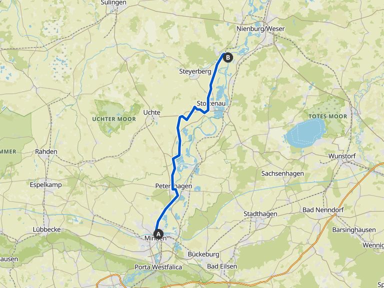 Etappe 4: Von Minden nach Nienburg – Weser-Radweg | Fahrradtour | Komoot